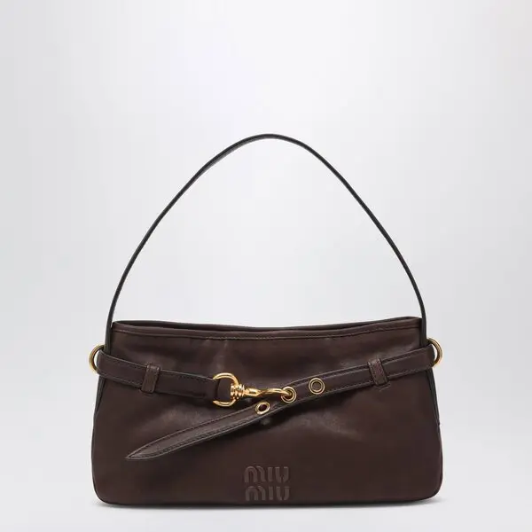 Miu Miu Nappa Leather Shoulder Bag - Brown