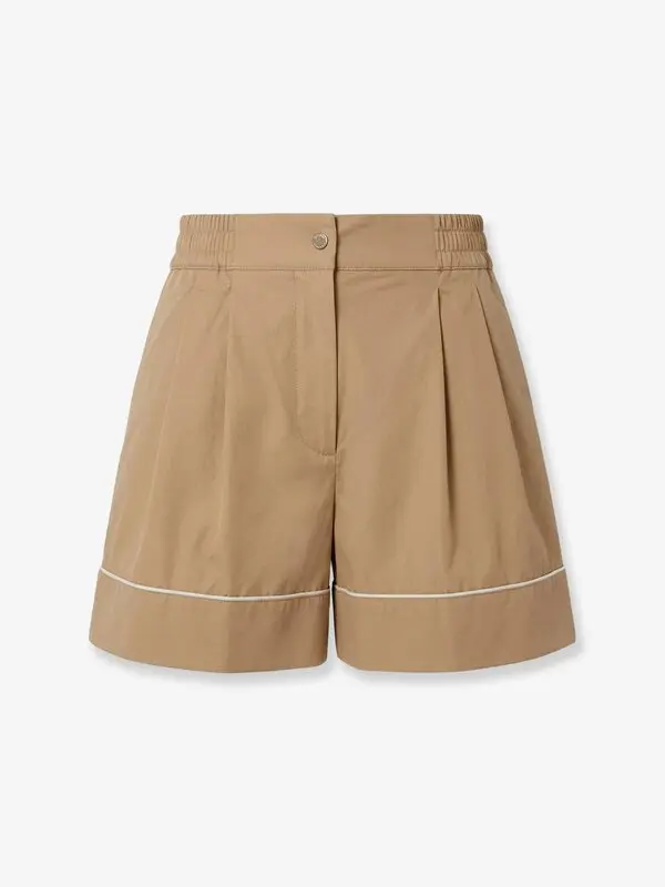 Moncler Beige Cotton Blend Shorts - Cream