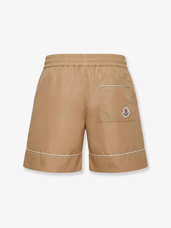 Moncler Beige Cotton Blend Shorts - Cream