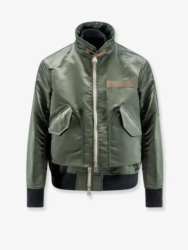 Sacai Double-layered Cotton And Nylon Jacket - Yellow