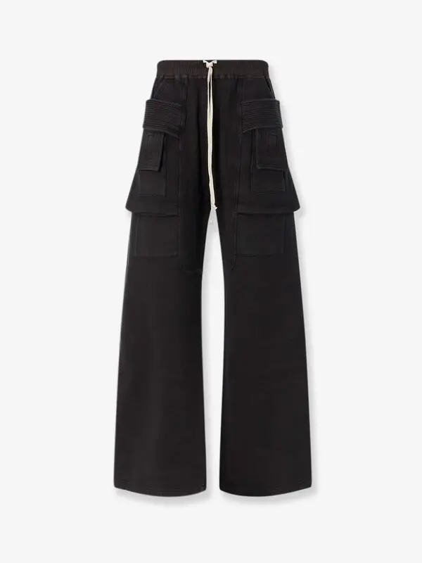 Rick Owens Cotton Cargo Trousers - Black