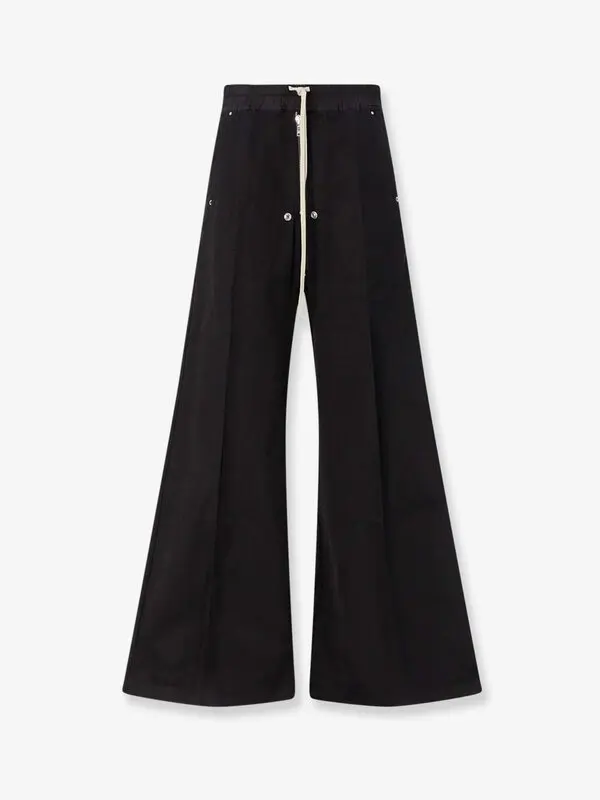 Rick Owens Geth Belas Cotton Trousers - Black