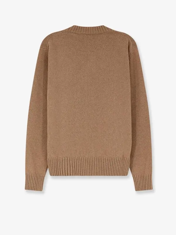 AMI Paris Cashmere Crew Neck Sweater - Brown