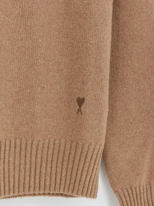 AMI Paris Cashmere Crew Neck Sweater - Brown