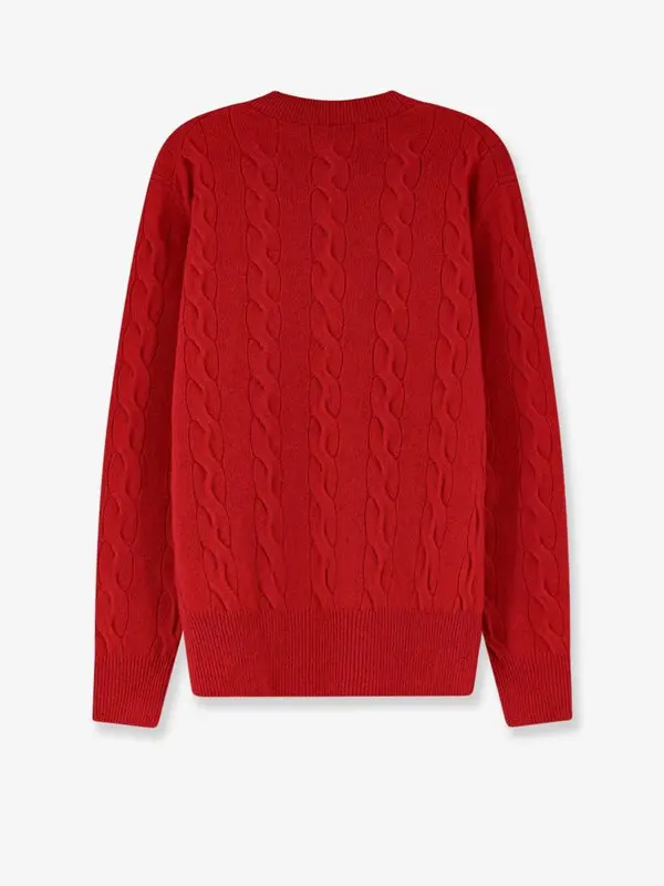 AMI Paris Wool Sweater With Cable Knit