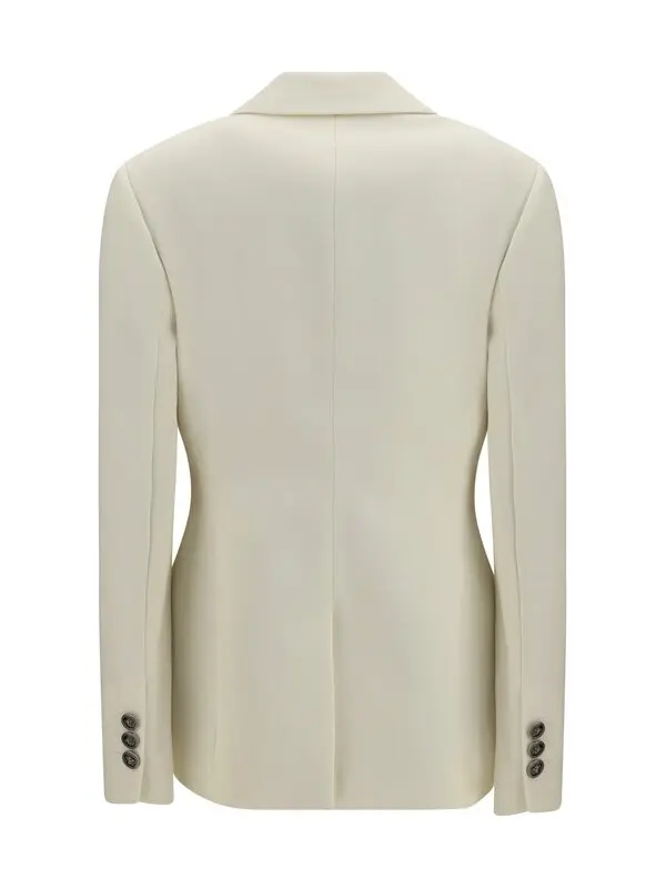 Versace Stretch Wool Blazer With Embroidered Lapels - Multicolor
