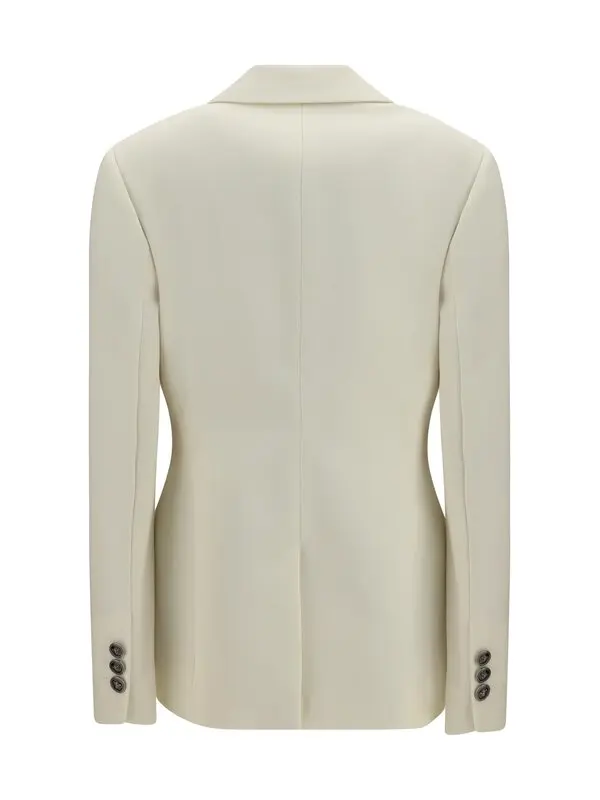 Versace Stretch Wool Blazer With Embroidered Lapels - Multicolor
