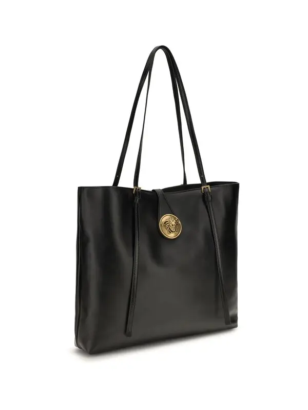 Versace Medusa Lambskin Tote Bag - Black