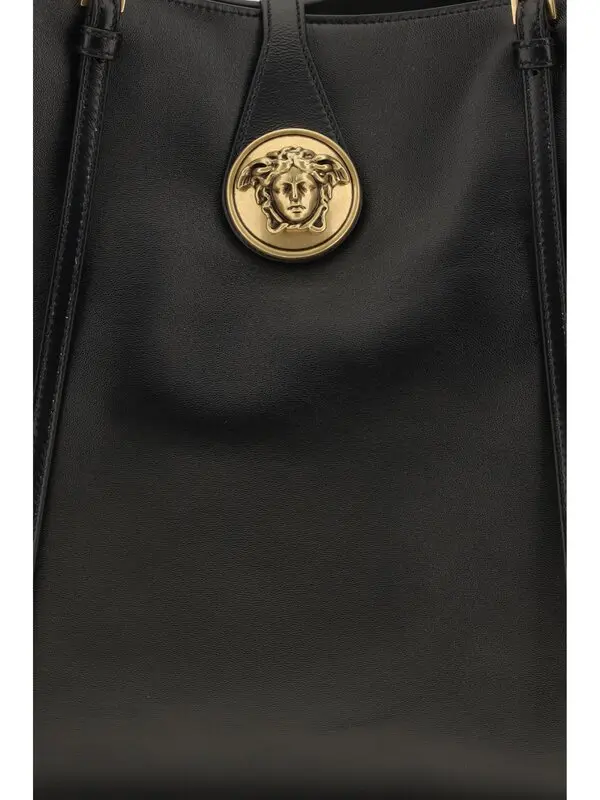 Versace Medusa Lambskin Tote Bag - Black