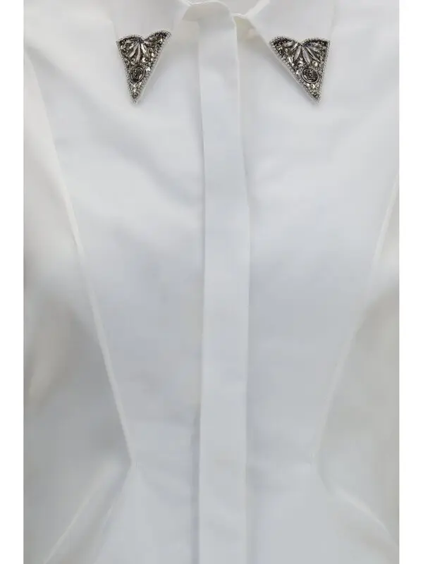 Versace Embroidered Cotton Poplin Shirt