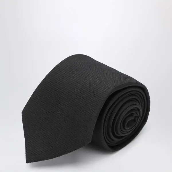 FERRAGAMO Silk Jacquard Tie - Black