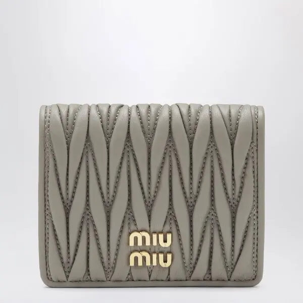 Miu Miu Pumice Matelasse Nappa Leather Wallet - Cream