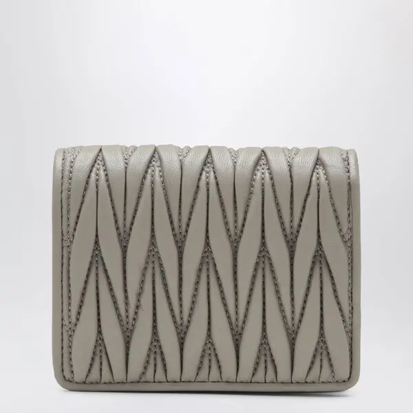 Miu Miu Pumice Matelasse Nappa Leather Wallet - Cream