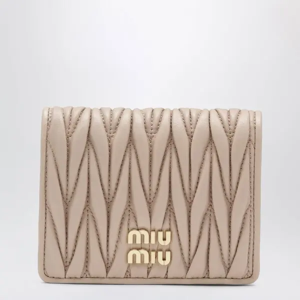 Miu Miu Powder Matelasse Nappa Leather Wallet - Pink