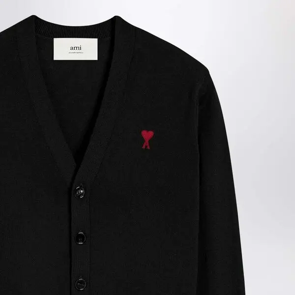 AMI Paris De Coeur Cardigan In Wool