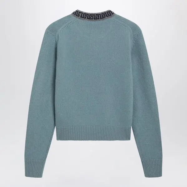 Versace Wool And Cashmere Blend Crewneck Sweater - Blue