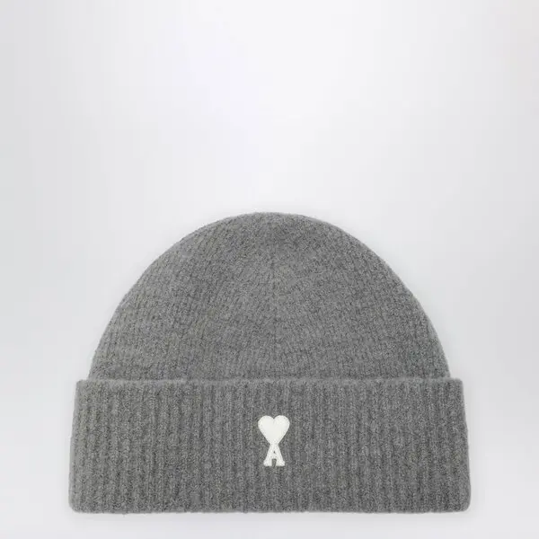 AMI Paris Wool-blend Beanie - Gray