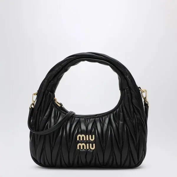 Miu Miu Small Wander Matelassé Bag - Black