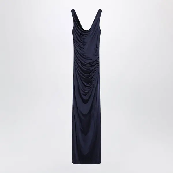 Versace Navy Viscose Jersey Evening Dress
