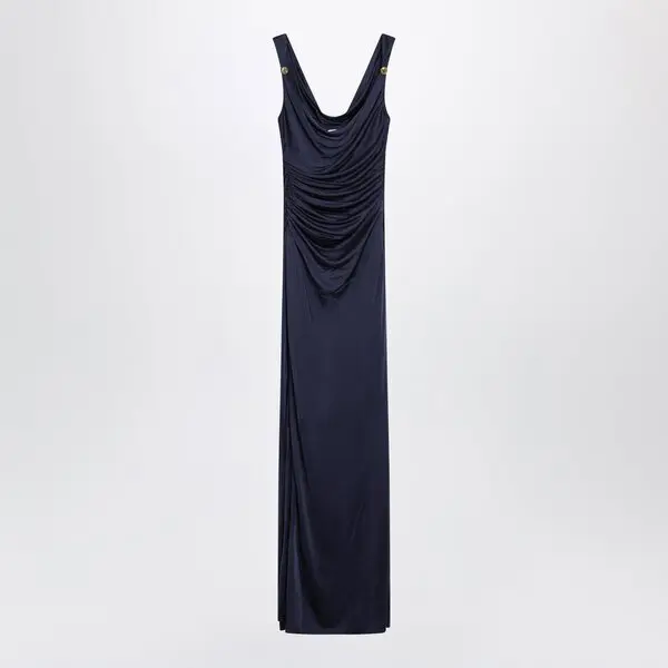 Versace Navy Viscose Jersey Evening Dress - Blue