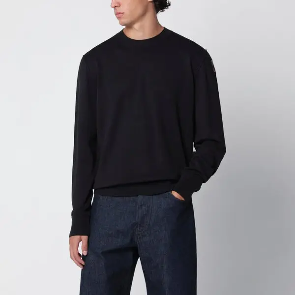 PARAJUMPERS Crewneck Sweater In Cotton-viscose Blend - Black