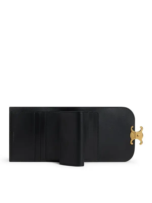Celine Small Triomphe Wallet In Glossy Calfskin