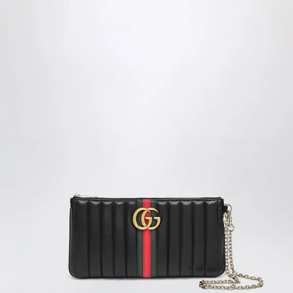 Gucci Gg Marmont Leather Pouch - Black