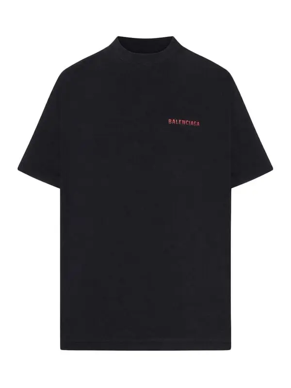 Balenciaga Oversized T-shirt With Gradient Print On The Back - Black