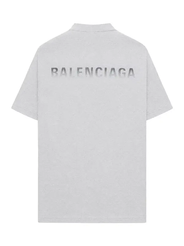 Balenciaga Oversized T-shirt With Gradient Print On The Back - Gray