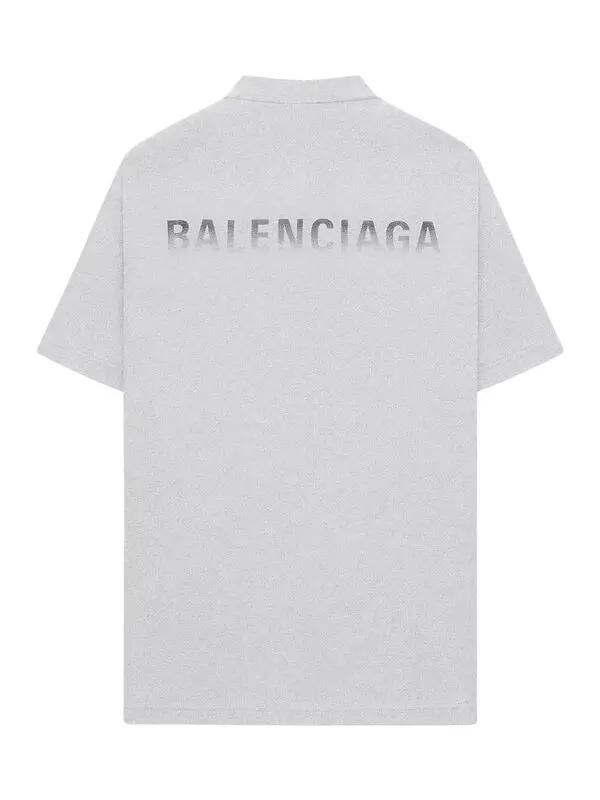 Balenciaga Oversized T-shirt With Gradient Print On The Back - Gray