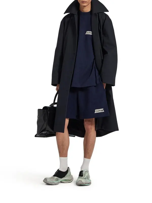 Balenciaga Men`s Medium Fit Masking Tape T-shirt - Blue