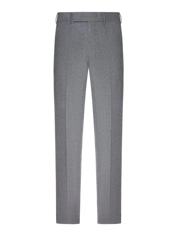 Zegna Tailored Wool Trousers In Medium Grey Mélange