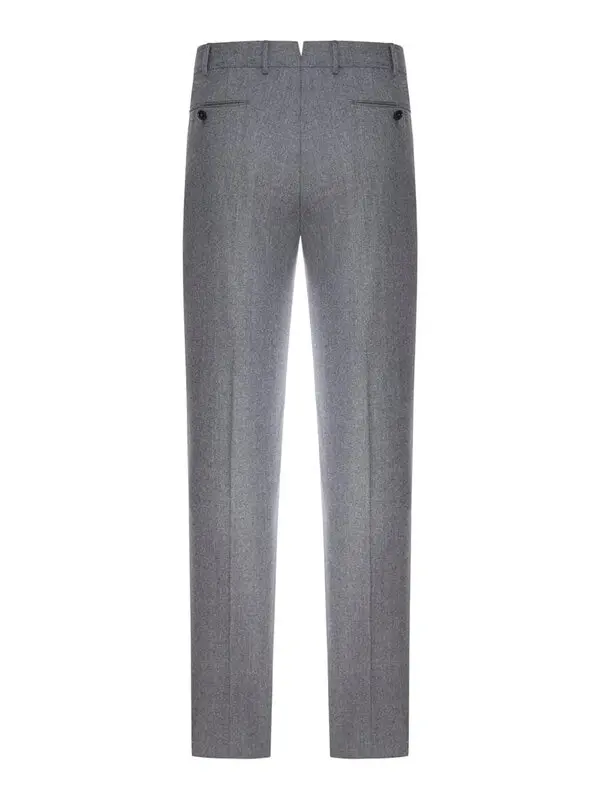 Zegna Tailored Wool Trousers In Medium Grey Mélange