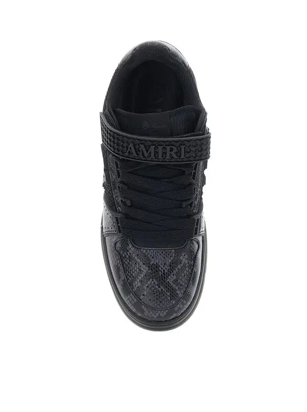 Amiri Skyline Sneaker In Leather And Mesh With Python Print