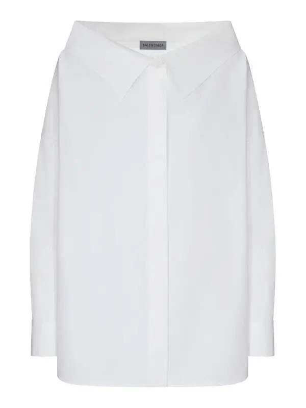 Balenciaga Oversized Poplin Shirt - White