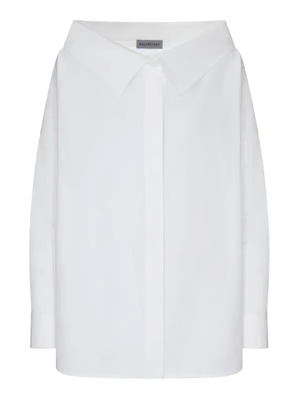 Balenciaga Oversized Poplin Shirt - White