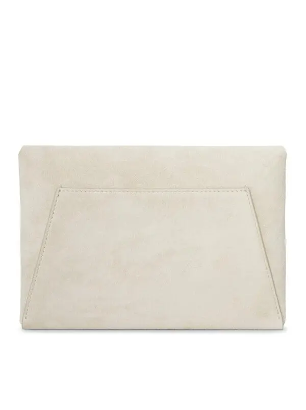 Brunello Cucinelli Suede Calfskin Clutch - Cream