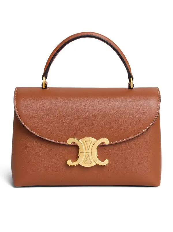Celine Nino Teen Soft Bag In Grained Calfskin - Tan