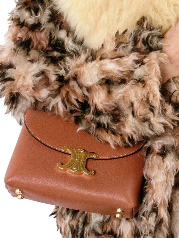 Celine Nino Teen Soft Bag In Grained Calfskin - Tan