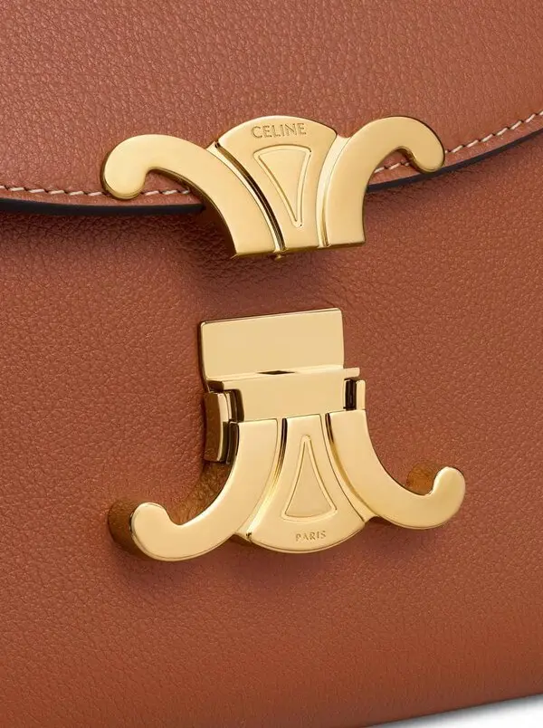 Celine Nino Teen Soft Bag In Grained Calfskin - Tan