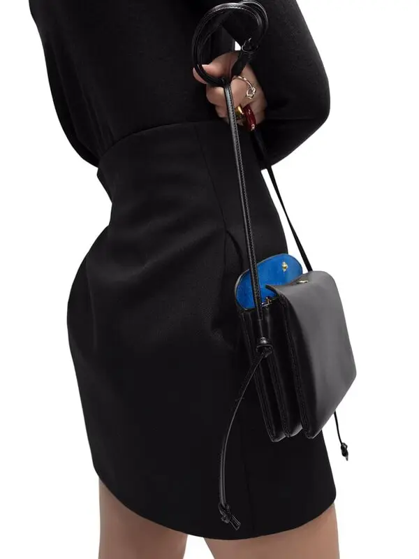 Celine Trio With Flap In Smooth Calfskin - Black
