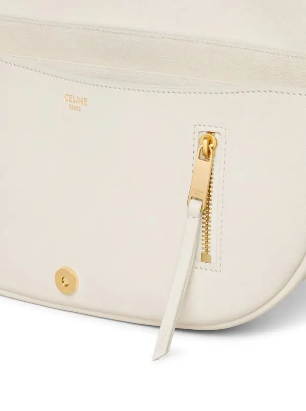 Celine Triomphe Small Crescent Soft Bag In Soft Glossy Lambskin