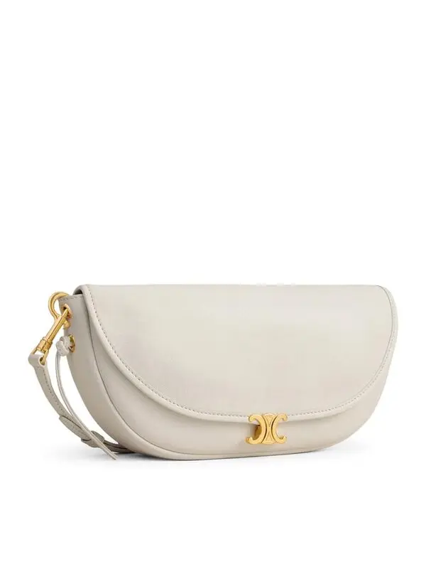 Celine Triomphe Small Crescent Soft Bag - White
