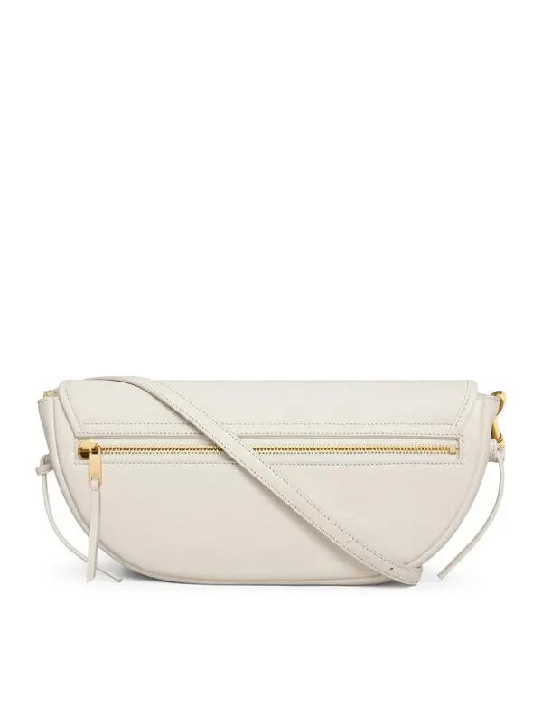 Celine Triomphe Small Crescent Soft Bag - White