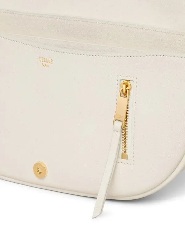 Celine Triomphe Small Crescent Soft Bag - White