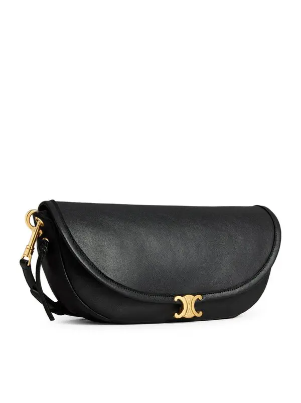 Celine Small Crescent Soft Triomphe In Soft Shiny Lambskin