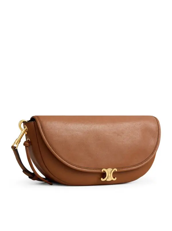 Celine Small Crescent Soft Triomphe In Soft Shiny Lambskin