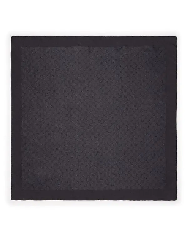 Gucci Printed Silk Twill Scarf - Black