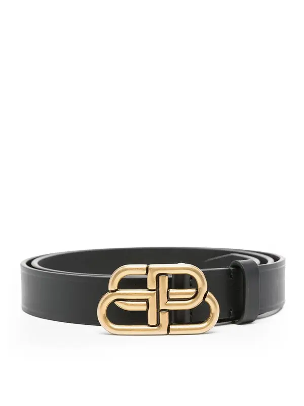 Balenciaga Slim Bb Belt - Black