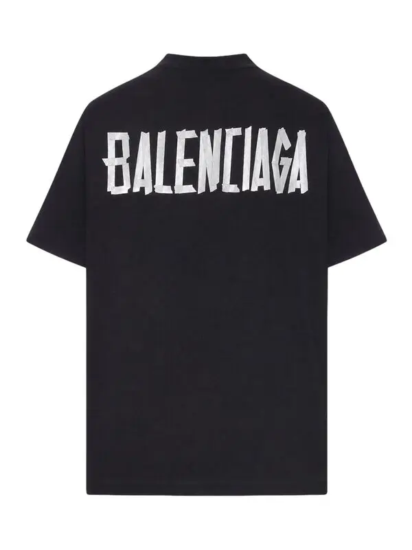 Balenciaga Loose Fit Glitter Tape T-shirt - Black